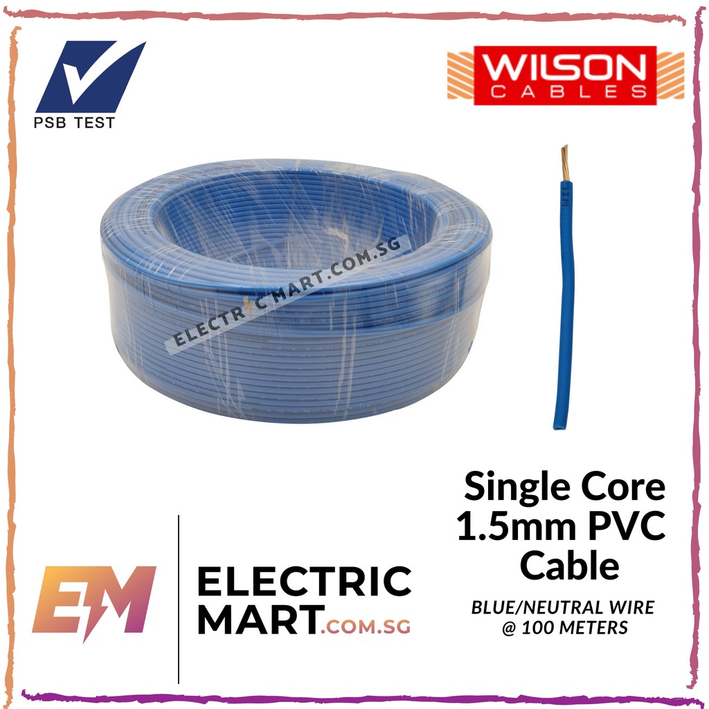 Wilson 1C Single Core 1.5mm PVC Electrical Cable Wire - 1 Roll ...