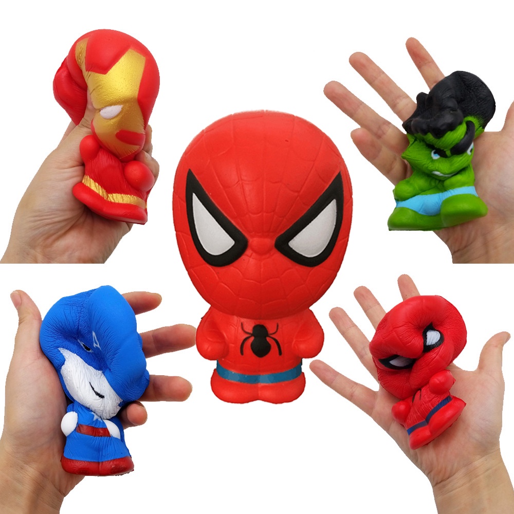 Marvel Squishy Kawaii Squishy Squish Spiderman Hulk Iron Man Spider ...
