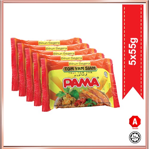 Pama Instant Rice Vermicelli Thai Tom Yam Flavour 5 x 55g | Shopee ...