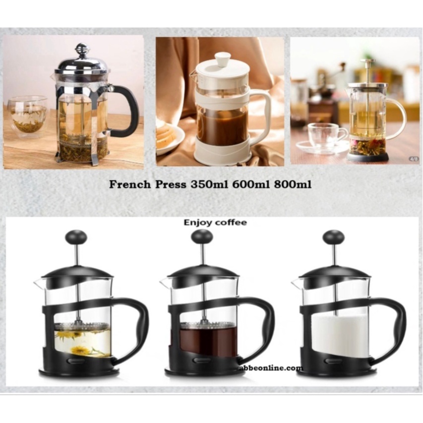 Basic Coffee/Tea Plunger/FrenchPress Make Coffee Tea Milk Froth 350ml ...
