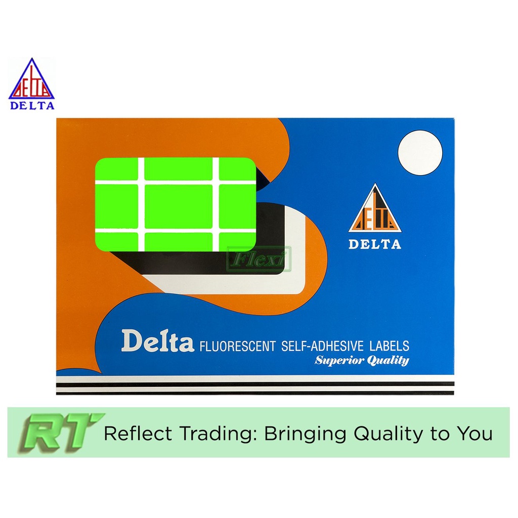 Delta Label - Rectangular Fluorescent Sticker Labels - 25 x 38mm ...