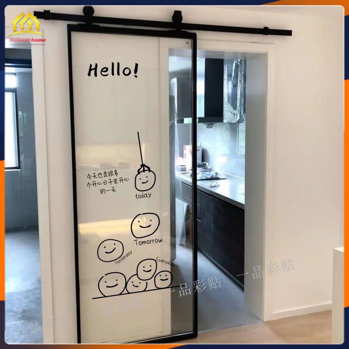 Glass door sticker Artistic Ins Internet Celebrity Dining Room Glass ...