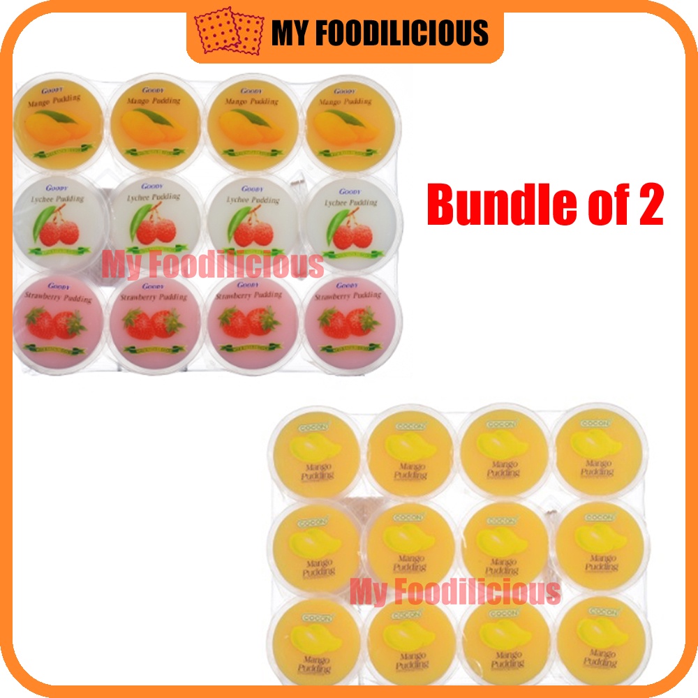 Goody Mango/ Mix Fruits Pudding 12cups 80g Mango/Lychee/Strawberry ...