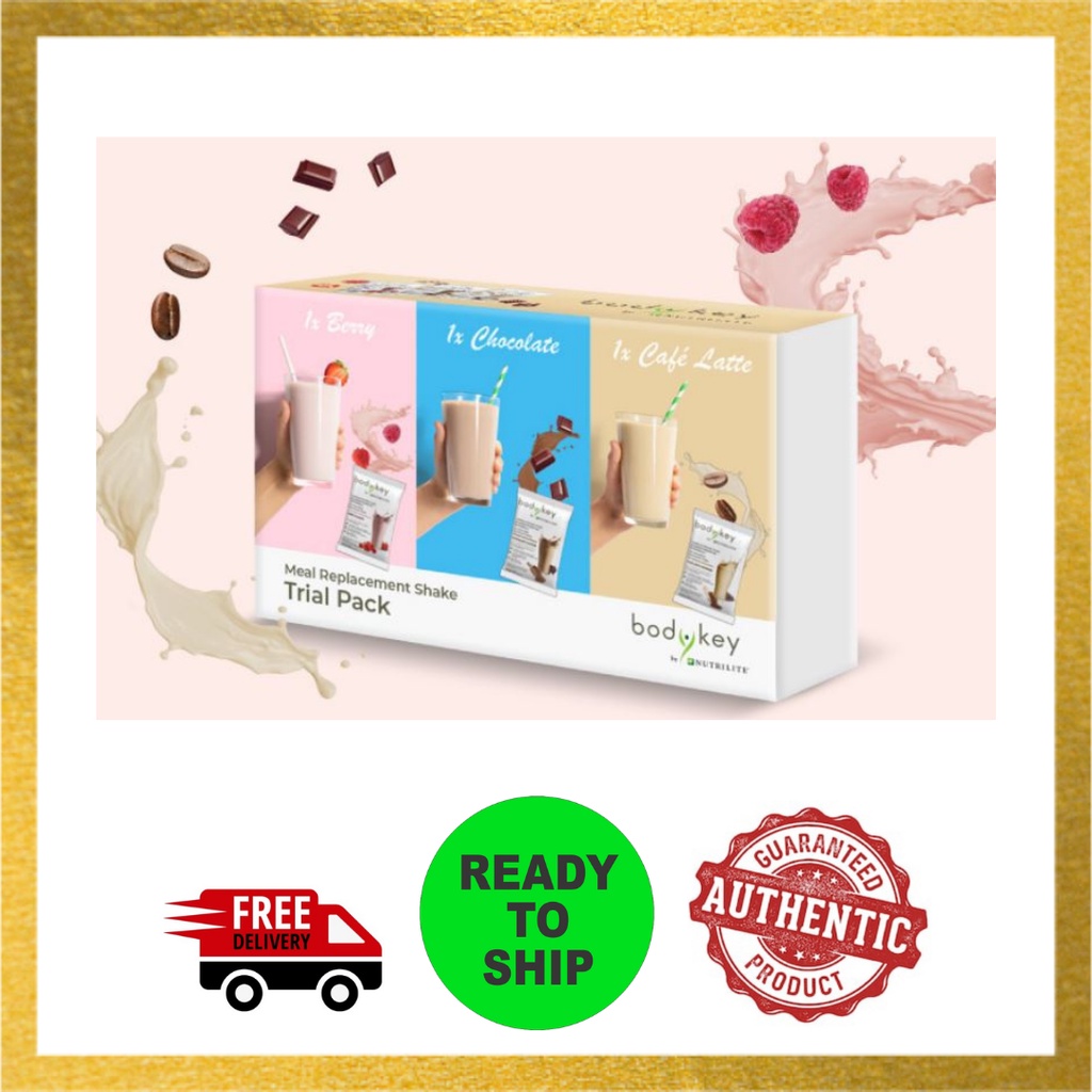 Amway BodyKey Meal Replacement Shake Trial Pack (3x pouches) (1x Berry ...
