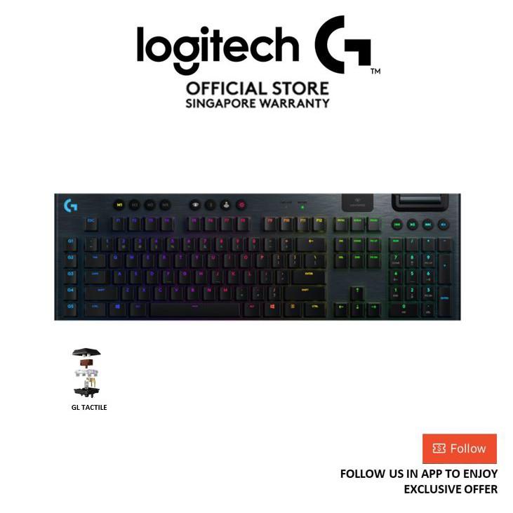 Logitech G915 Lightspeed Wireless / Bluetooth Lightsync RGB Mechanical ...