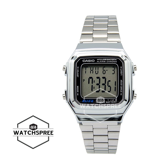 Casio Standard Digital Silver Stainless Steel Band Watch A178WA-1A | Shopee Singapore