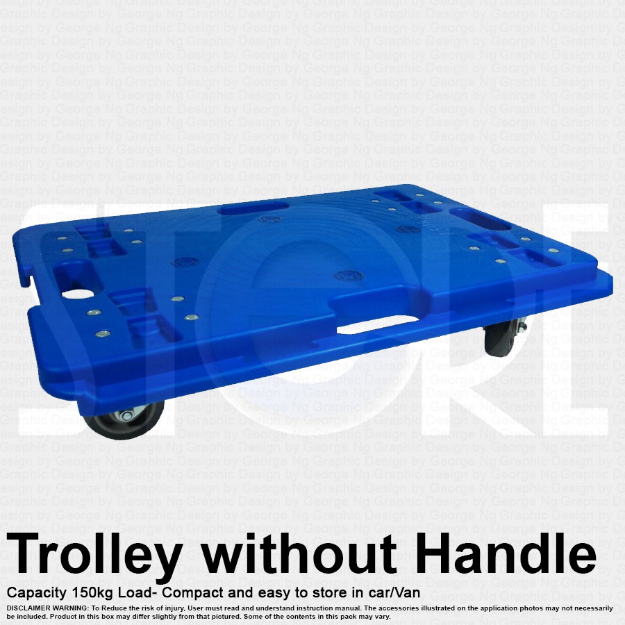 PVC Trolley Without Handle. Capacity 150kg Load- Compact and easy to ...