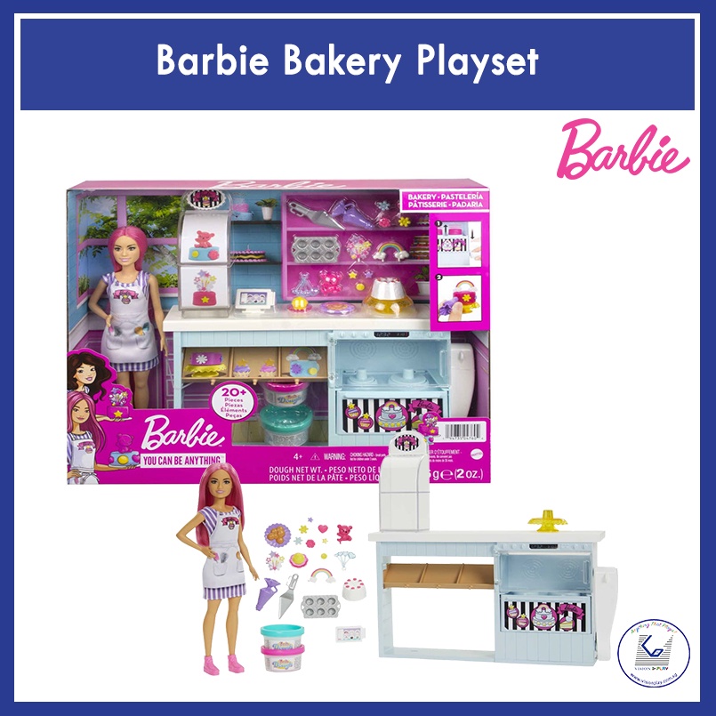 Barbie Bakery Playset with Pink Hair Doll and Acessories Pretend ...