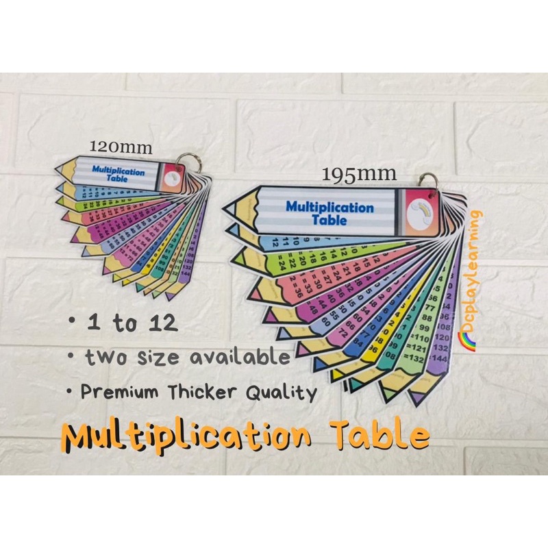 [Premium Quality] Times Table/ Multiplication Table/ jadual pendaraban ...