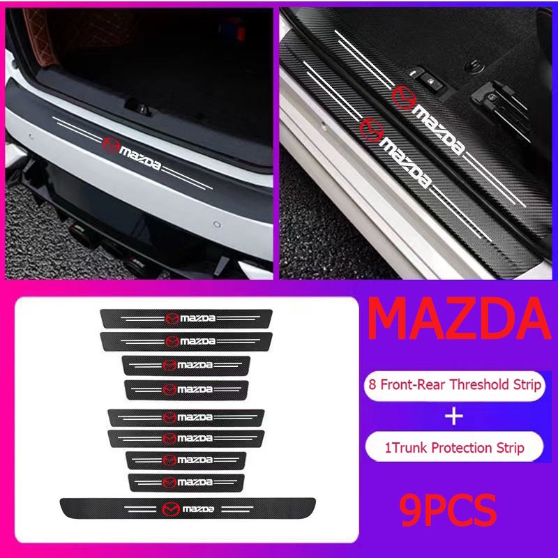9PC Mazda Carbon fiber car door sticker Suitable Protector for Familia ...