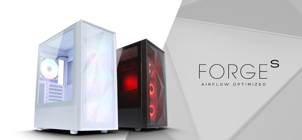 Tecware Forge S Omni TG ARGB ATX Tower Chassis / 4x Omni P2 ARGB Fans ...