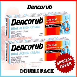 DENCORUB Dual Action Cream [1 & 2 Tubes] 100g Pain Relief | Shopee ...