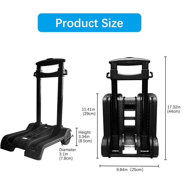 Portable Folding Hand Truck Lightweight Trolley Compact Utility Cart ...
