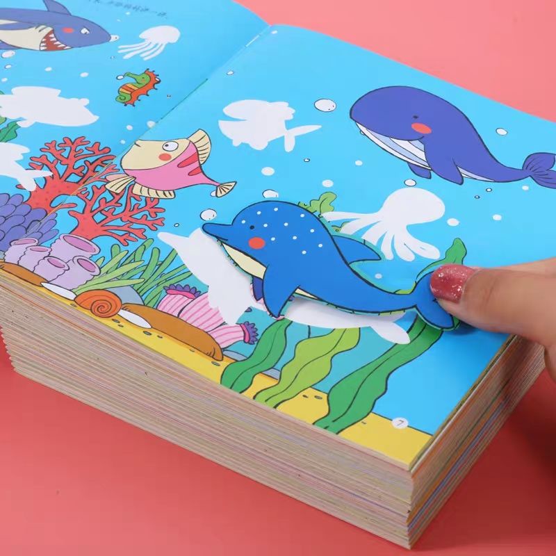 Child Concentration Sticker Book 2-3-4-5-6 Years Old Baby Cartoon ...