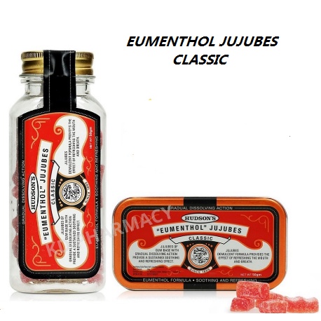 HUDSON'S Eumenthol Jujubes Classic/HONEY LEMON (50g-Bottle/Tin/SACHET ...