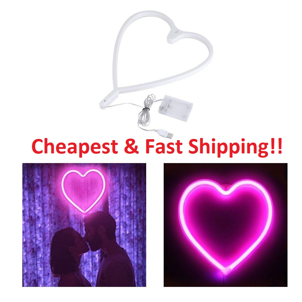 LED Neon Light Signs LOVE HEART lamp Home Deco (LOVE Letter/Heart Shape ...