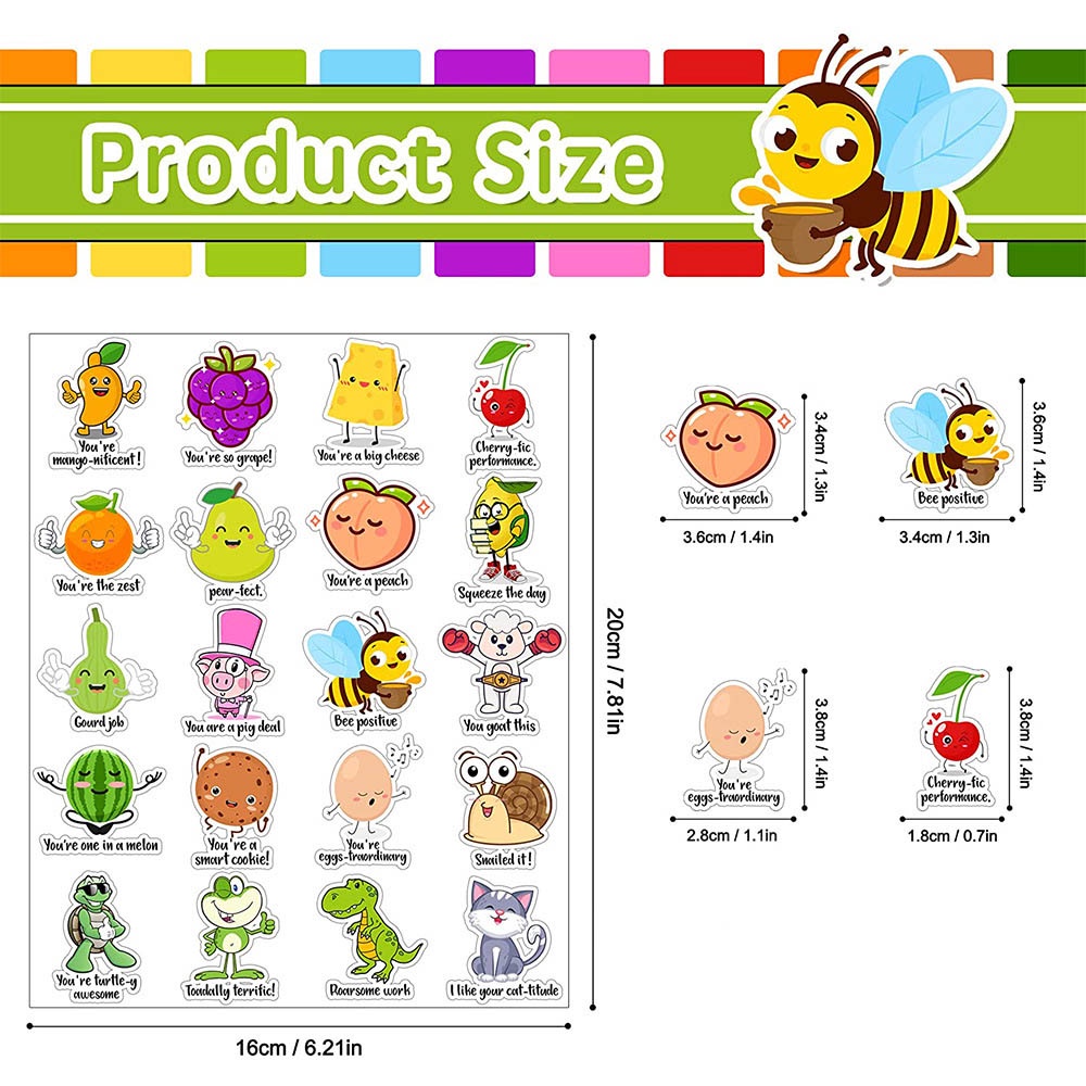 100Pcs Cute Reward Stickers with Word Motivational Sticker for School ...