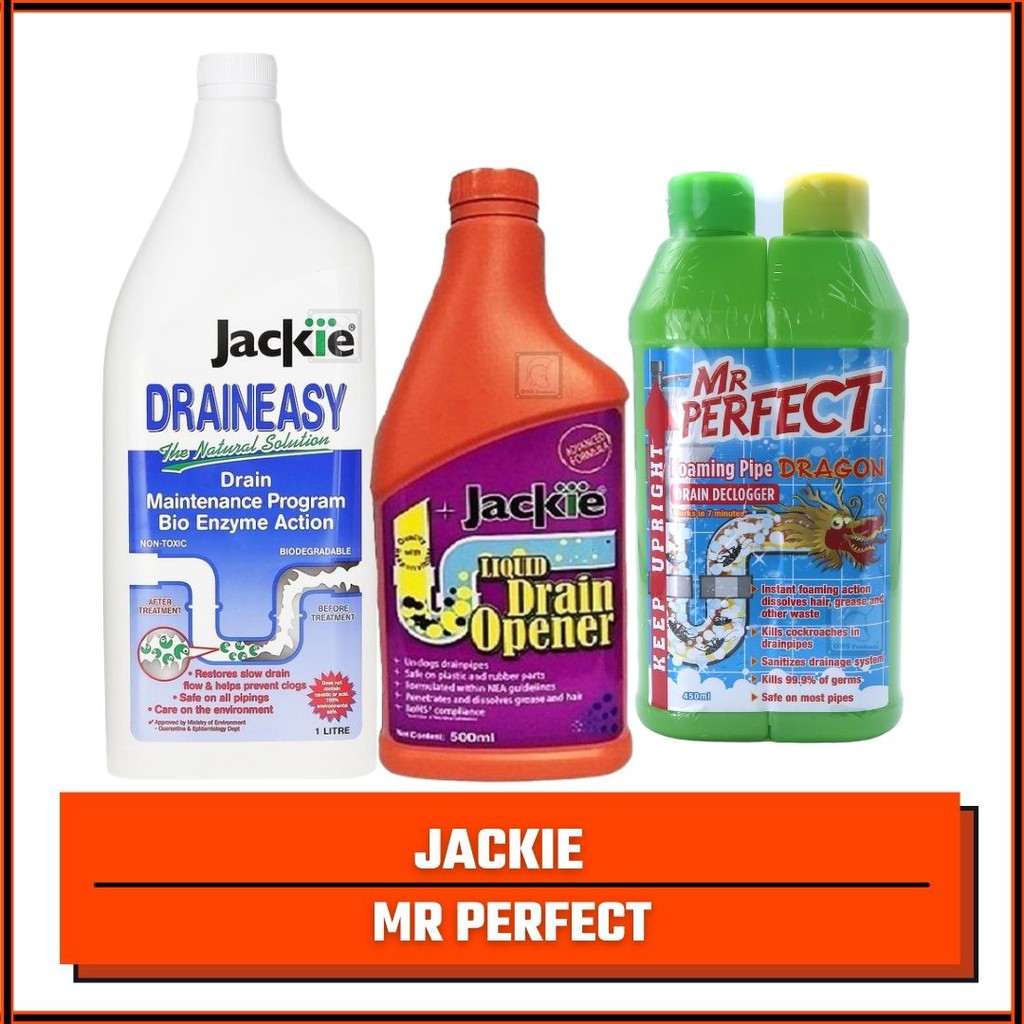 Jackie Mr Perfect Liquid Drain Declogger Dissolves Hair Grease Kills ...