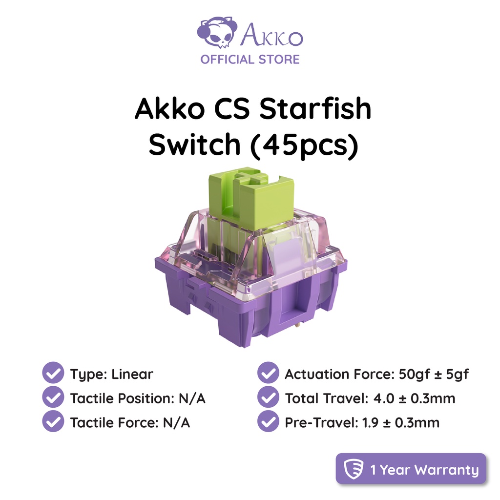 AKKO Custom Switch Starfish Switch (45 Pcs) | Shopee Singapore