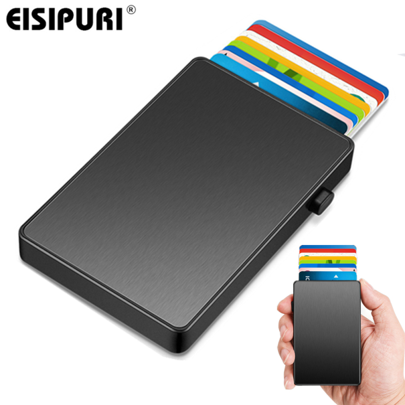 Slim Aluminum Card Holder Smart Wallet ID Credit Card Holder Mens Mini ...