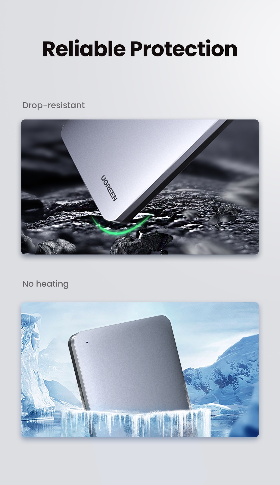UGREEN Casing Aluminium HDD/SSD External Hard Disk Drive 2.5 SATA ke ...