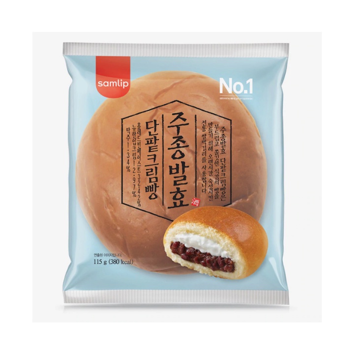 [Samlip] Red Bean Cream Bread 삼립 주종발효 단팥크림빵 115g | Shopee Singapore