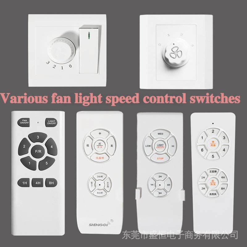 Fan Light Remote Control Wall On And Ceiling English Dual Wireless ...
