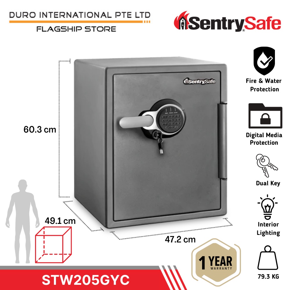 SentrySafe - SentrySafe STW205GYC Digital Fire Security Safe | Shopee ...