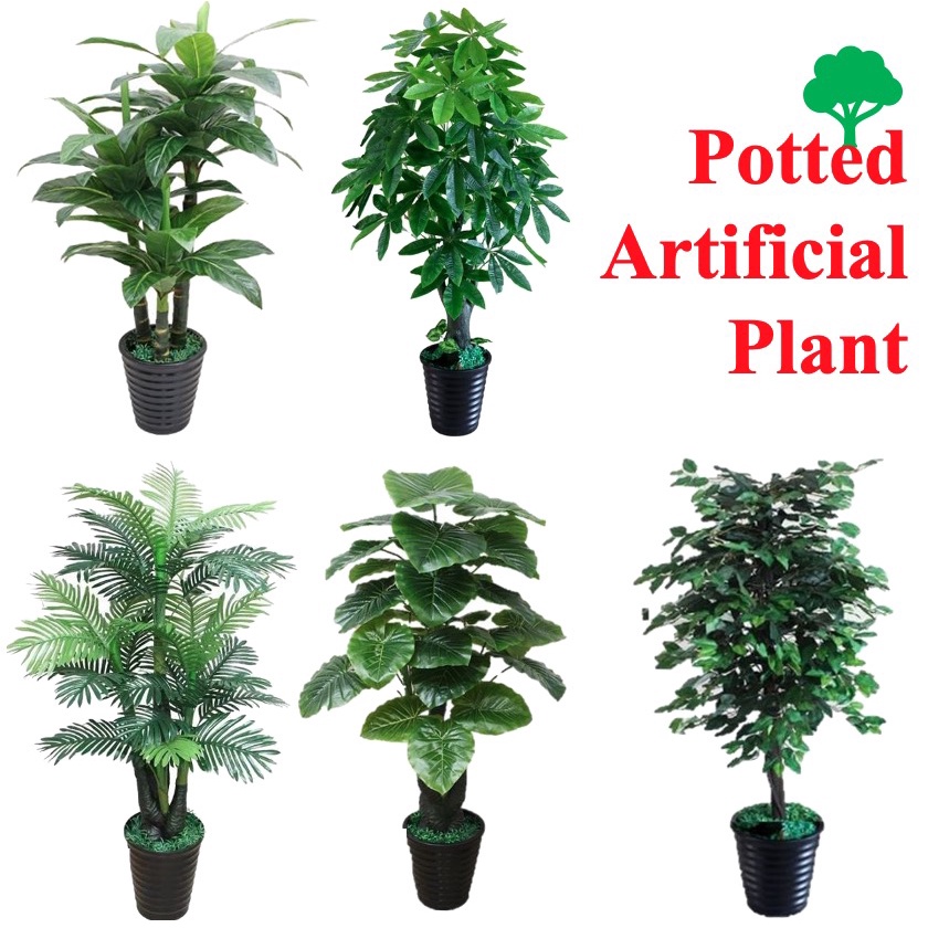 [SG SELLER] Artificial Large Plant Flower Plant Fake Plants Tree Home ...