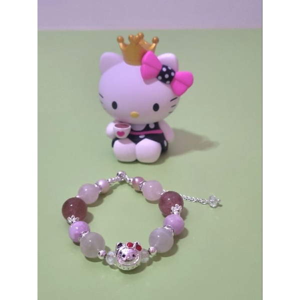 Hello Kitty KOMI Crystals Bracelet Silver 3 (Silver Hello kitty charm ...