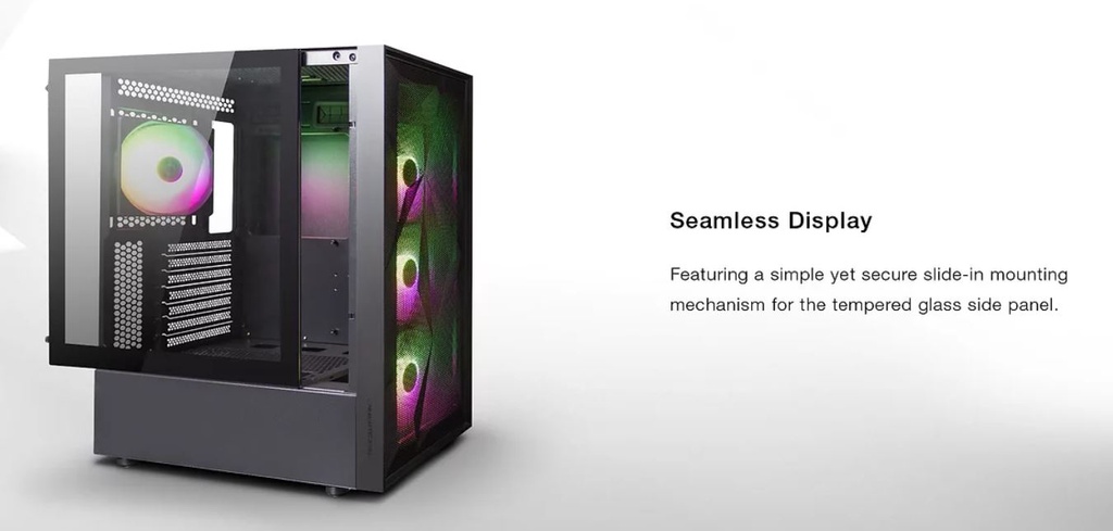 Tecware Forge S Omni TG ARGB ATX Tower Chassis / 4x Omni P2 ARGB Fans ...