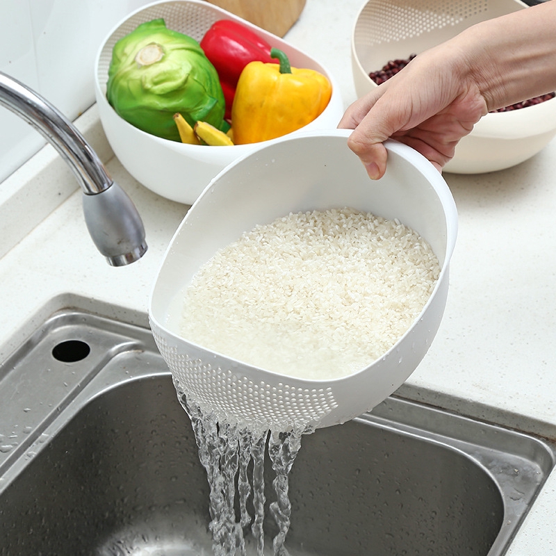 Rice Washer Strainer Rice Sieve Kitchen Tools Fruits Vegetable Cleaning ...