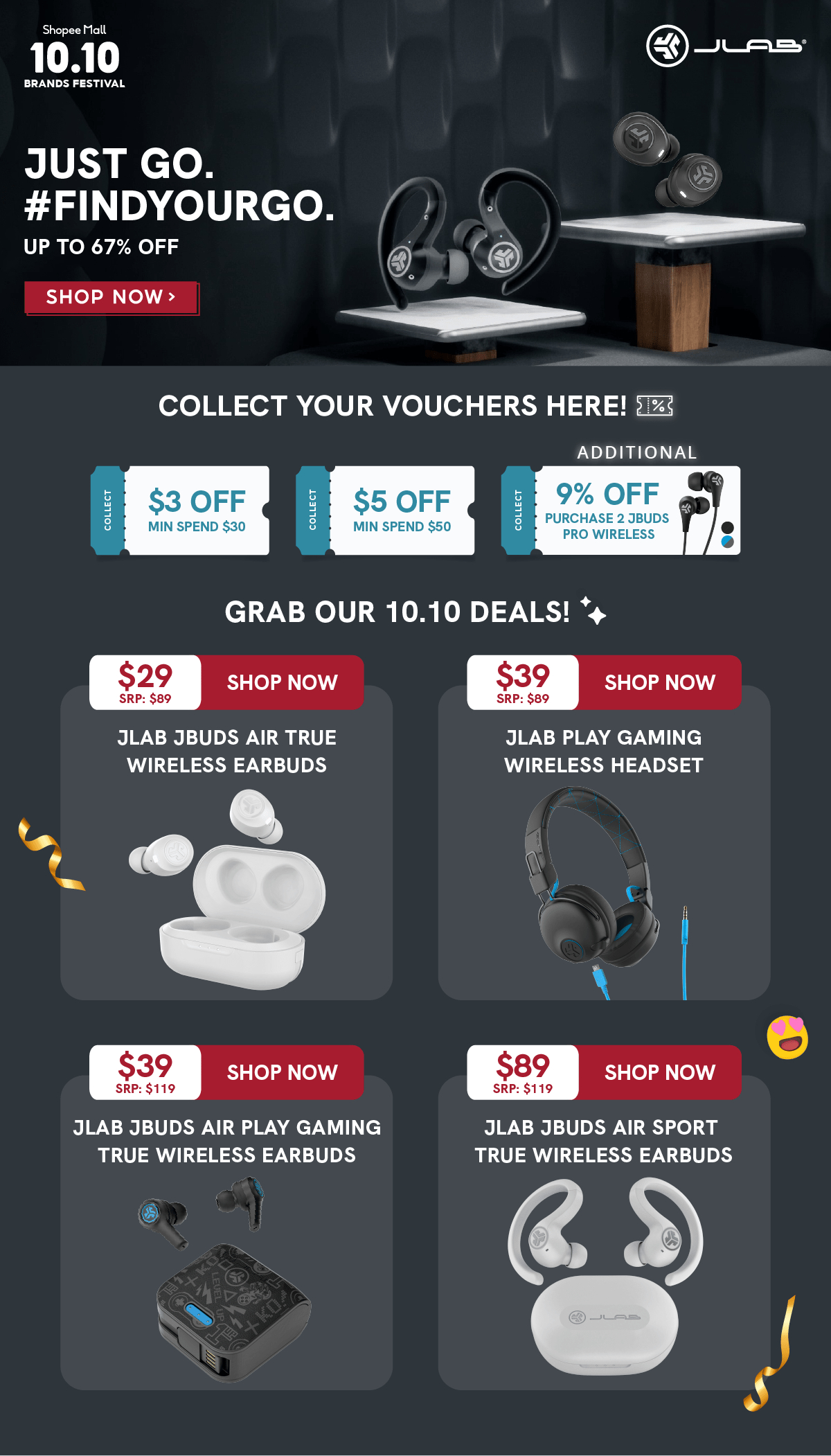 JLab Audio Singapore Official Store, Online Shop Oct 2022 | Shopee ...