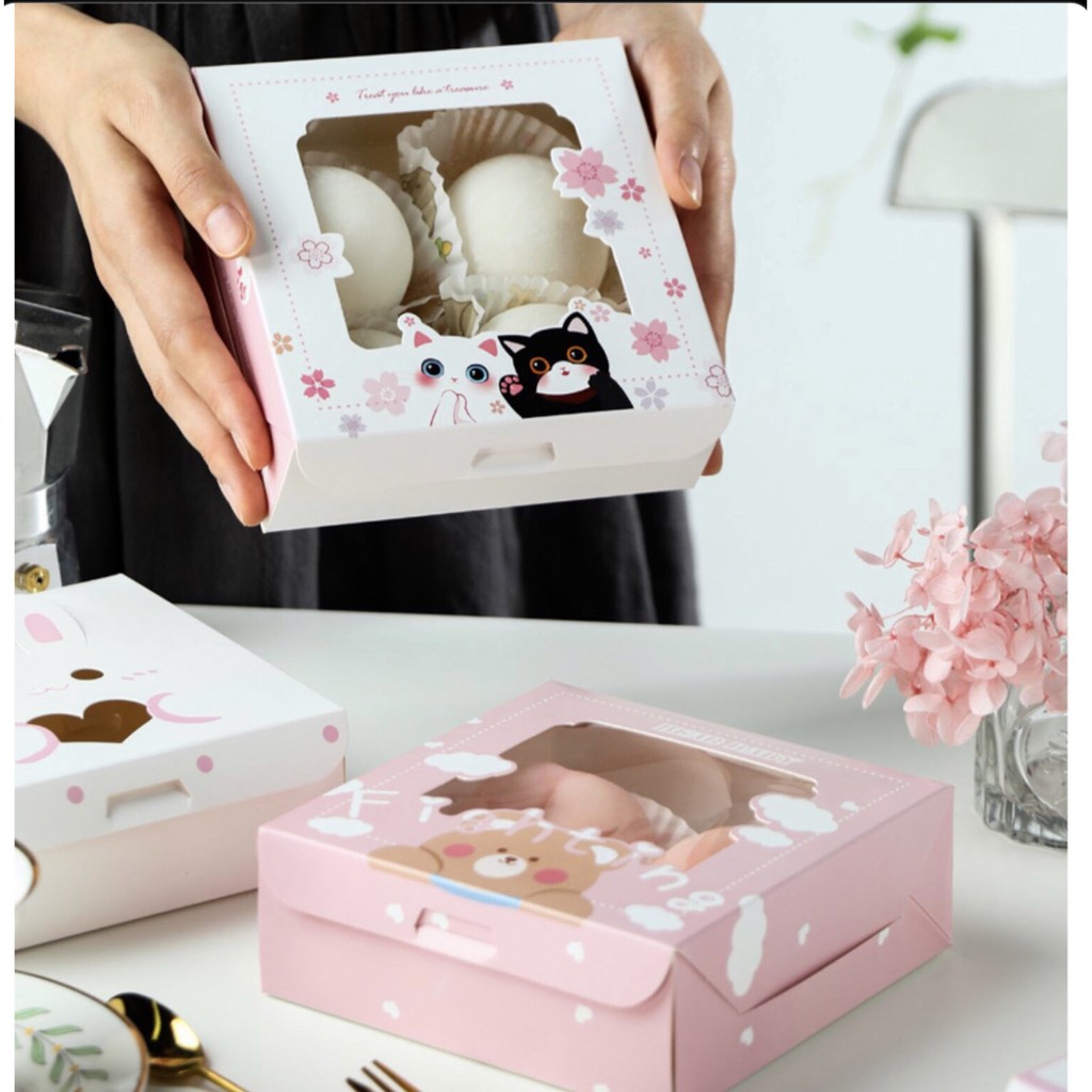 Pastry Baking Box Packaging for Egg Tart Fruit Tart Cake Moon Cake 4 ...