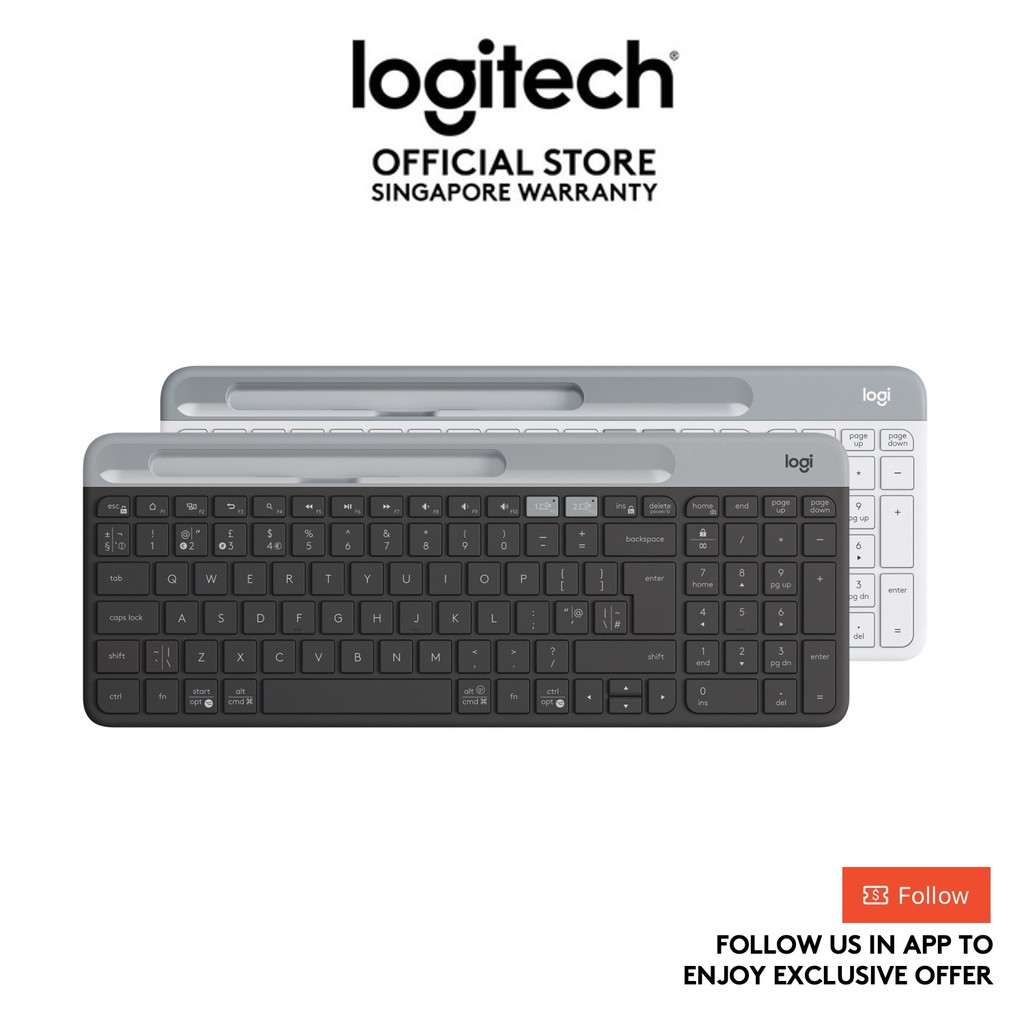 Logitech K580 Multi-Device Bluetooth Wireless Slient Keyboard with ...