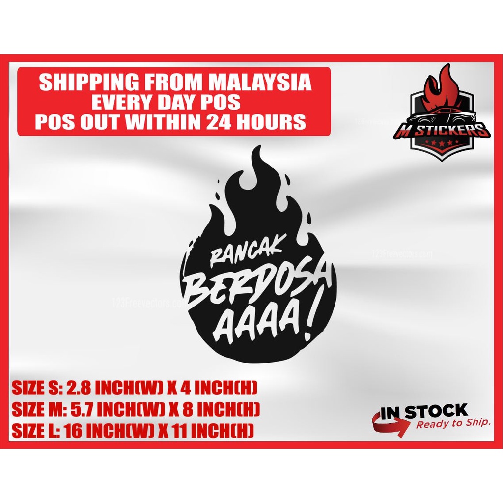 [M STICKERS] Mana-mana Rancak Berdosa Design 1 Car Stickers Sticker ...