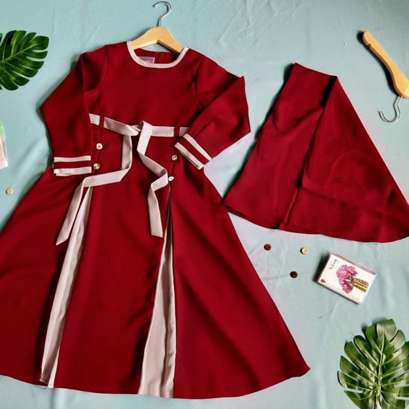 Ak-gamis Girls Zia + Hijab 8-9 Years Old / Muslim Clothes / Muslim ...