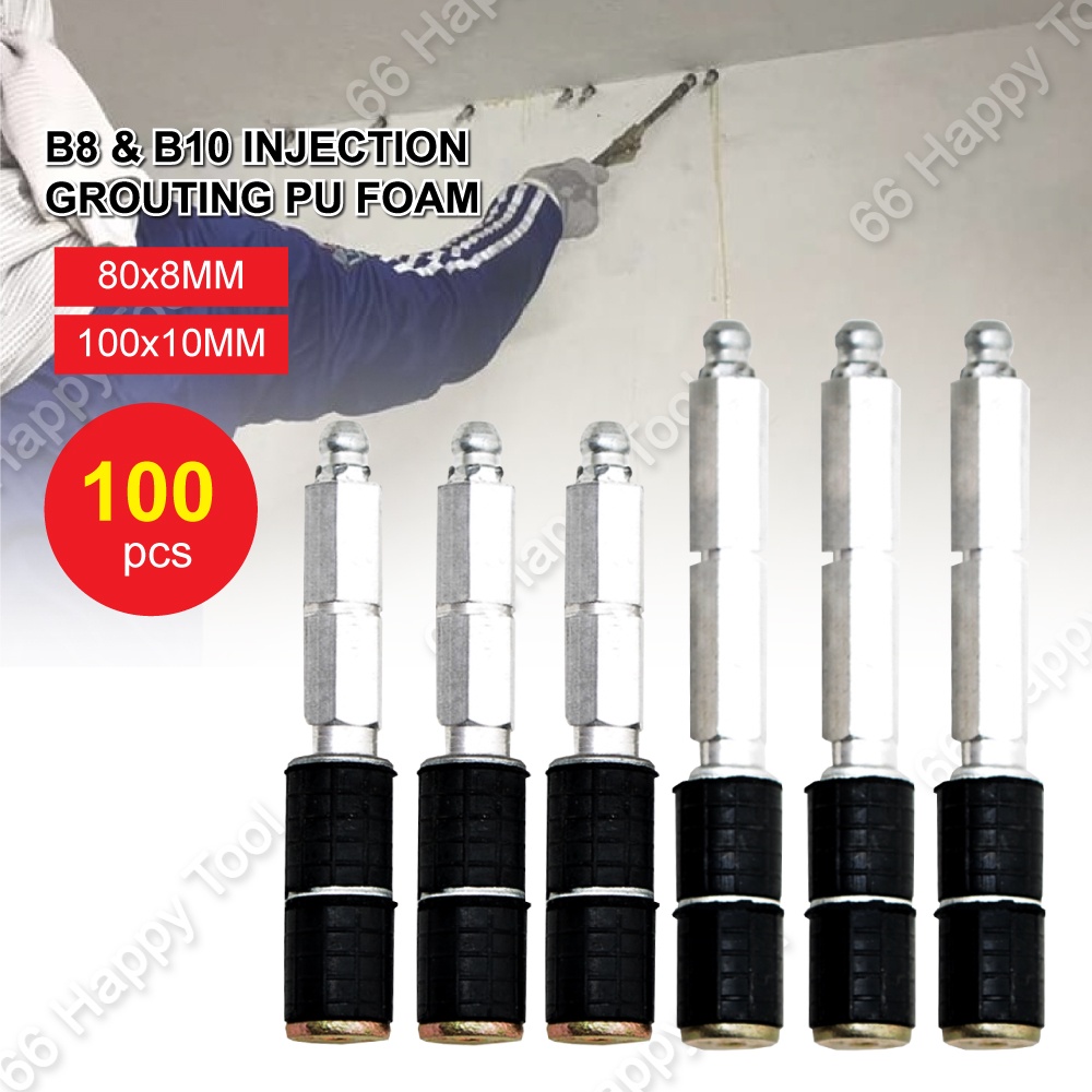B8 B10 A10 PU Injection Crack Repair Injection Grouting PU Foam 100pcs Foam Grout Aluminum ...