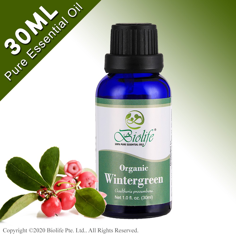 Biolife Wintergreen, 100% Pure and Natural Organic Essential Oil, 30ml ...