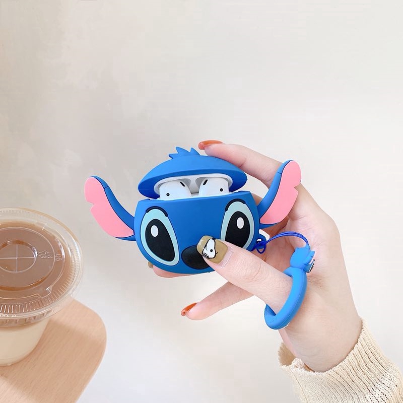 Case AirPods Pro 1 2 Cartoon Cute Stitch Bluetooth Earphone Protective ...