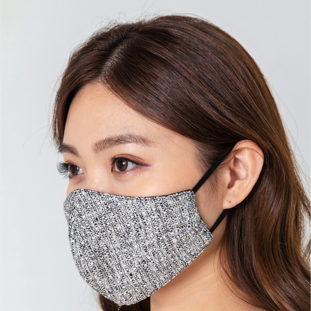 [BEWA] BFE>99% Gold Lined Tweed Mask (2 Colors) | Shopee Singapore
