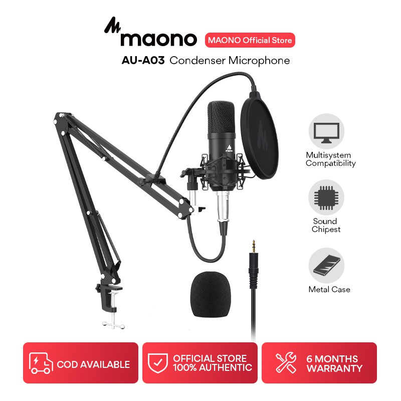 MAONO AU-A03 Condenser Microphone Professional Podcast Studio ...