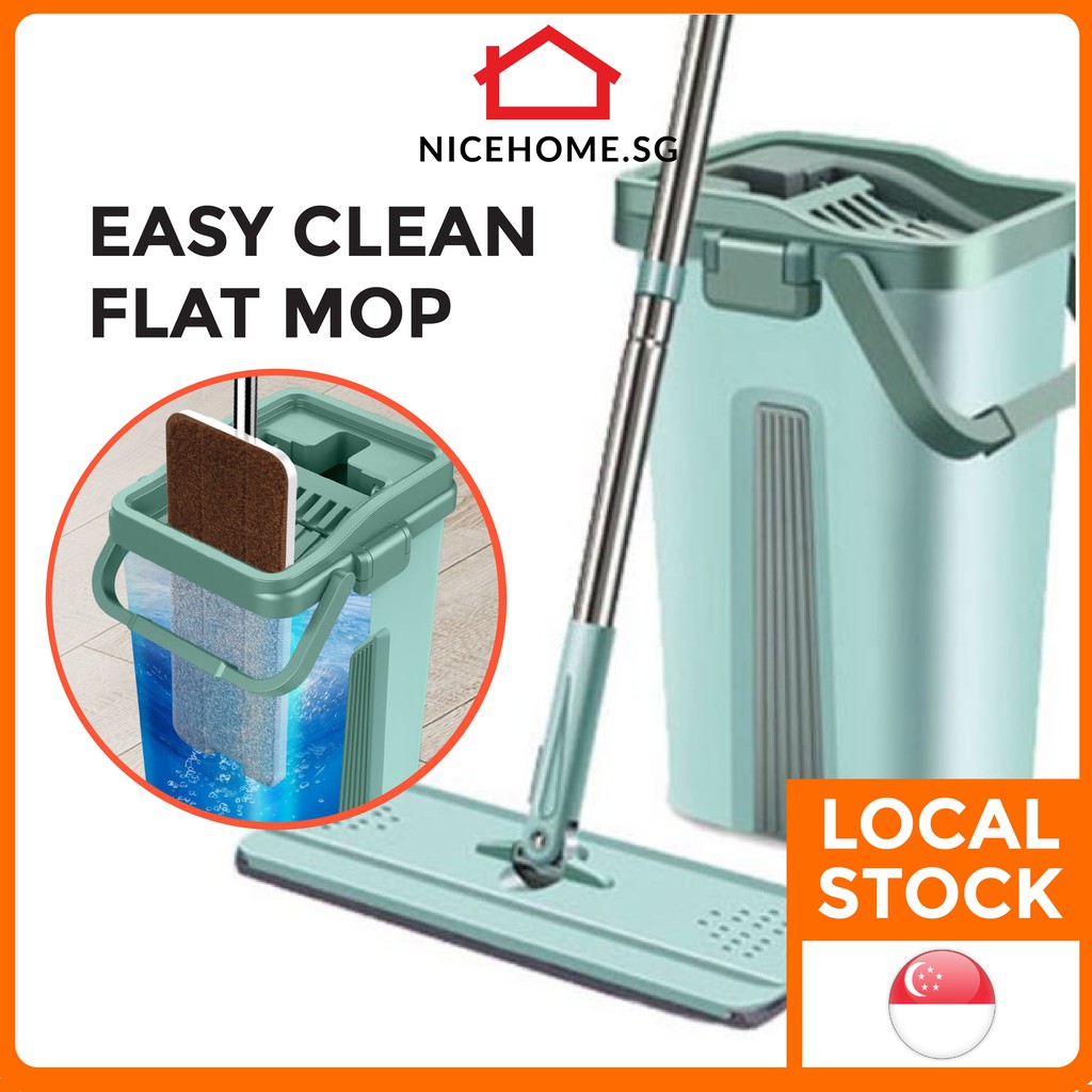 3 in 1 Easy Clean Mop with Pail, Quality Flat Mop for Cleaning Home ...