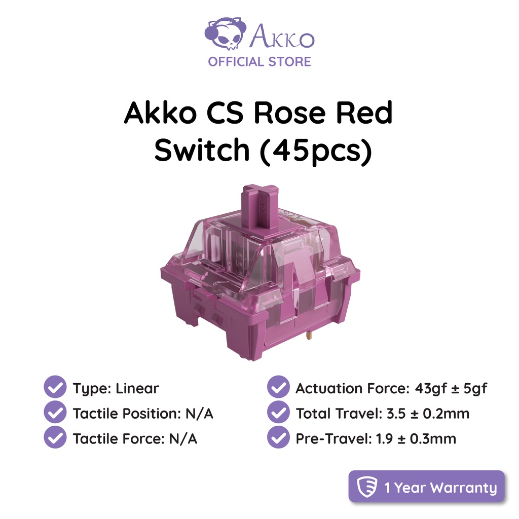 Akko Custom Series Rose Red Switch (45 Pcs) | Shopee Singapore