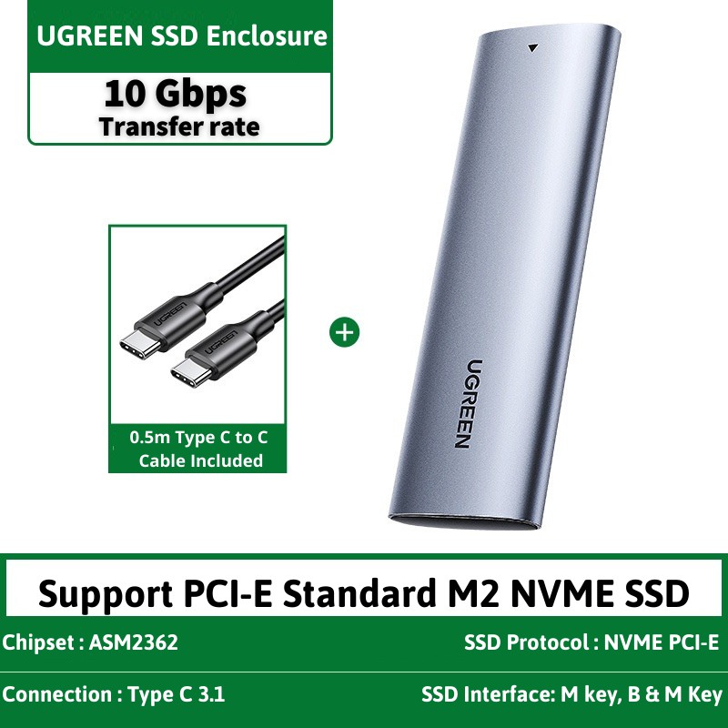 NVME Or NGFF M.2 SSD Enclosure Casing, external ssd casing, portable ...