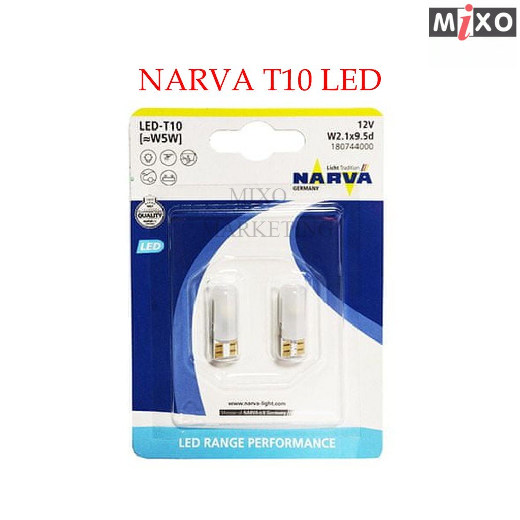 100% NARVA T10 4090 W5W 12V Range Performance LED Signaling Light Bulb ...