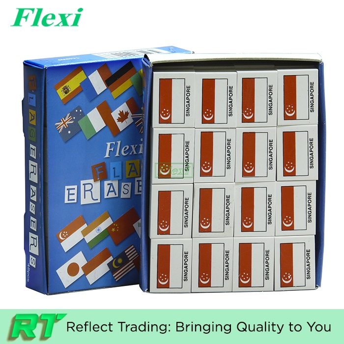 Singapore Flag Eraser - The All Soft Pencil Eraser - 48pcs per box ...