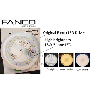 Fanco Original Ceiling Fan Light Kit 1022/ 18W 3 tone LED Light ...