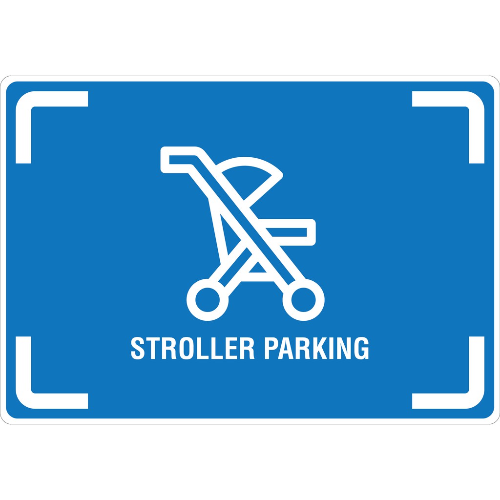 "Baby Stroller Parking Sign" Floor Marking Sticker | Baby Stroller ...