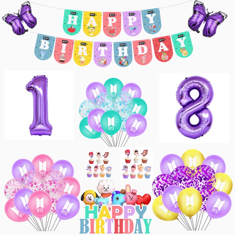 BTS Themed Balloons Set Multi Color Balloon BTS Themed Party BTS Fan ...